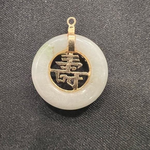 Jewelry | Longevity Pendant Jade And 14k Gold | Poshmark